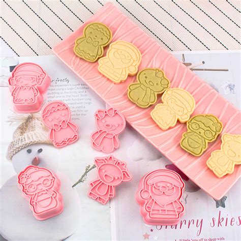 Badu Bg 6 бр Инструменти за торта Дядо Коледа Комплект резачки за бисквитки Коледни резачки