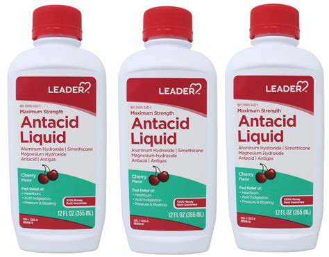 Leader Maximum Strength Antacid Liquid With Aluminum Hydroxide Simethicone Antacid Antigas For