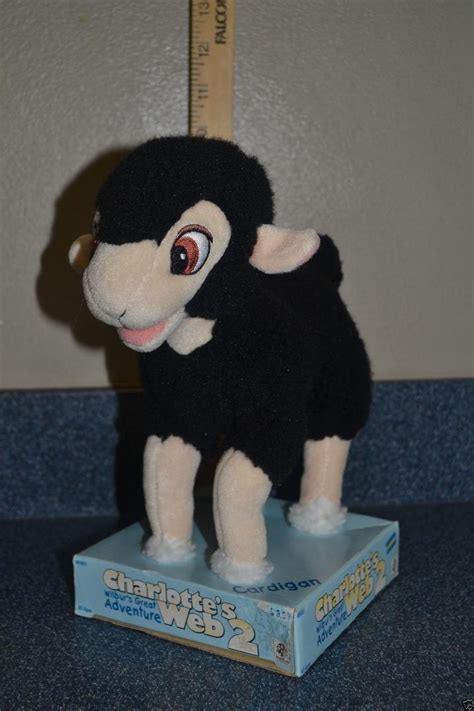 Charlottes Web 2 Cardigan Plush Black Sheep Wooly Fur Lamb 2003 New Gl2 1813614462