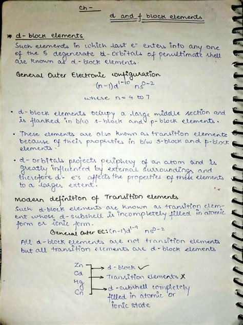 D Block Elements Pdf