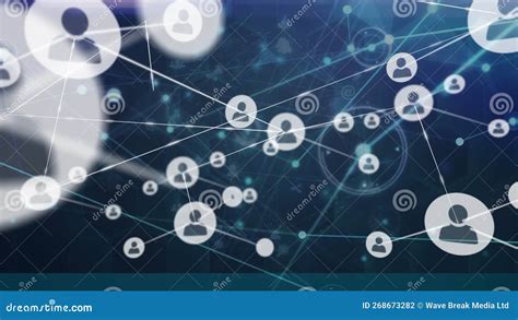 Animation Of Connected Icons Over Icons Connecting And Forming Globe On