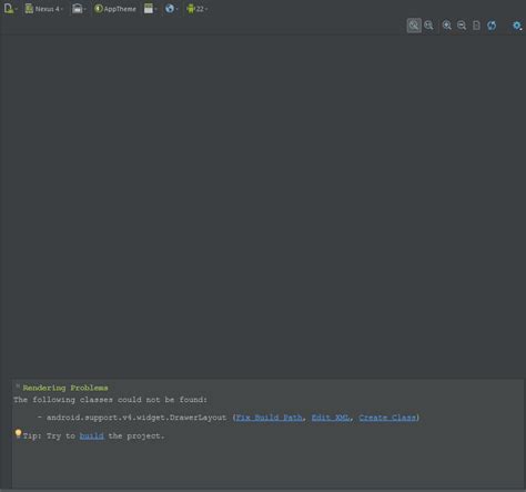 Xml Rendering Problems The Following Classes Could Not Be Found Androidsupportv4widget