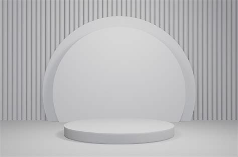 빈 흰색 연단3d 흰색 배경에 연단을 표시합니다 프레젠테이션을 위한 스탠드 미니멀 모형 추상적인 흰색 배경 개념입니다 기하학적 플랫폼 쇼 화장품 스테이지 쇼케이스3d 렌더링