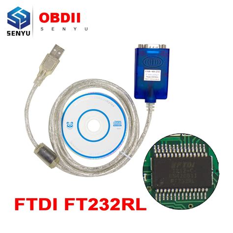 RS232 USB Serial Adapter With A FTDI FT232 Chip OBD2 Connector Diagnostic Cable OBDII RS 232