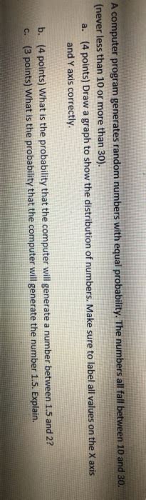 Solved A Computer Program Generates Random Numbers With