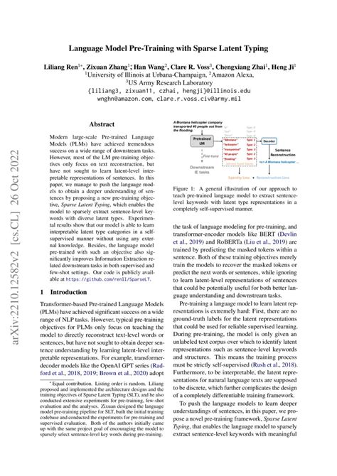 Language Model Pre Training With Sparse Latent Typing Deepai