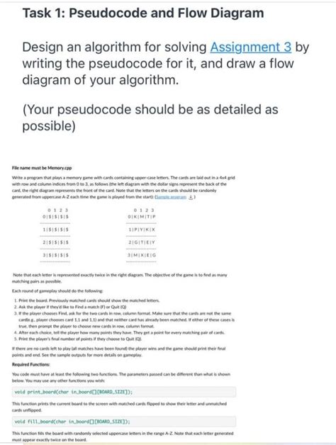 Solved Task 1 Pseudocode And Flow Diagram Design An