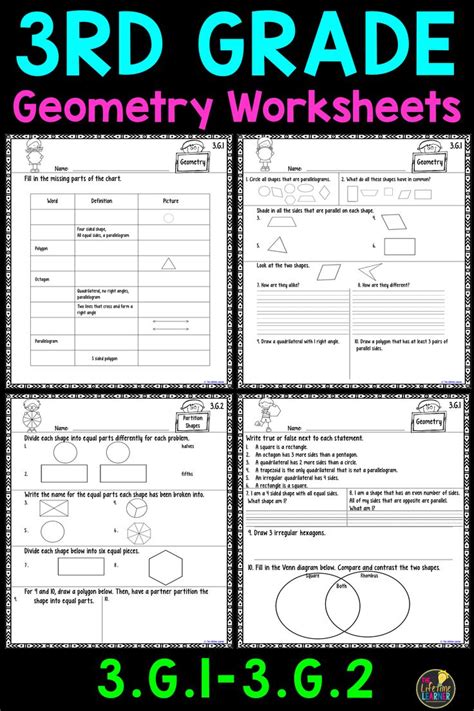 3rd Grade Geometry Worksheets Educational Worksheet Packs