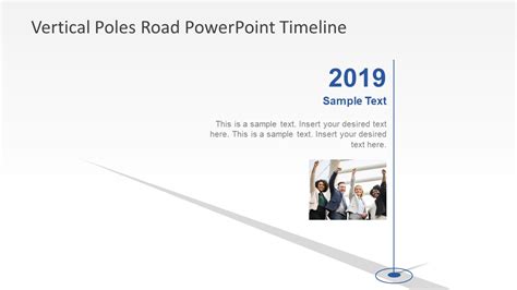 Vertical Poles Road PowerPoint Timeline Presentation Slides