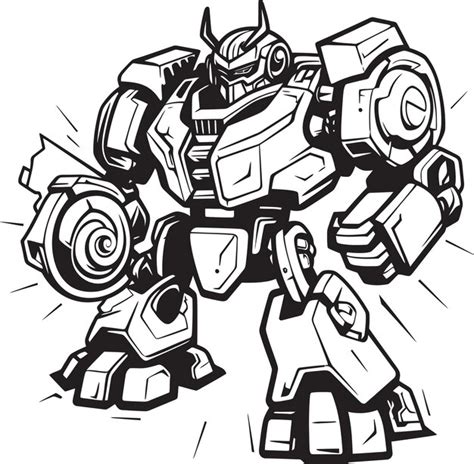 Tech Titan Black Logo Design On Robot Weapon Cybernetic Arsenal Black Vector Logo On