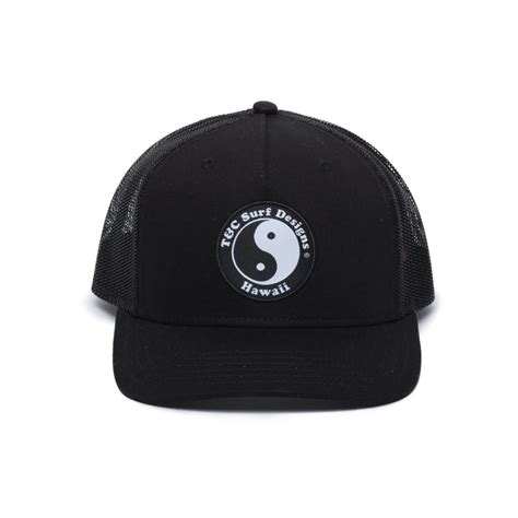 T And C Surf Designs Yy Trucker Cap Black Black Logo Unisex Hat