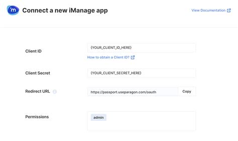Imanage Paragon Documentation