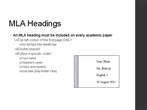 MLA STYLE FORMATTING Basic MLA Standards Margins Must