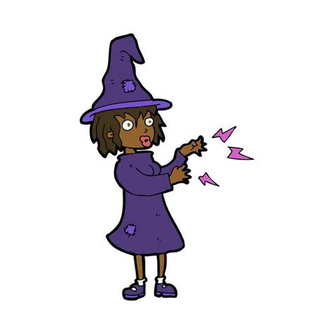 Witch Casting A Spell Cartoon Illustration — Stock Vector © Izakowski 31214767