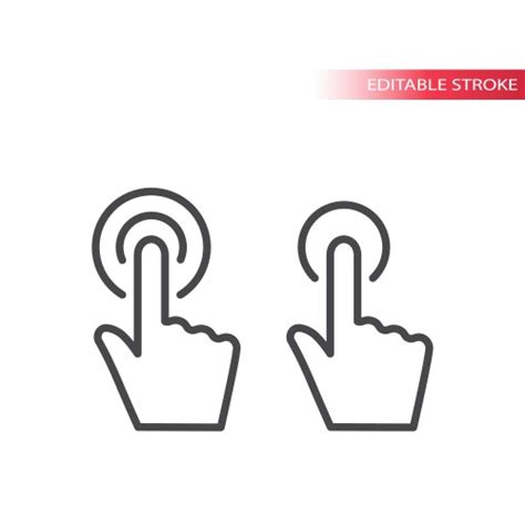 Hand Pointer Click Icon Cursor Button Finger Vector Image