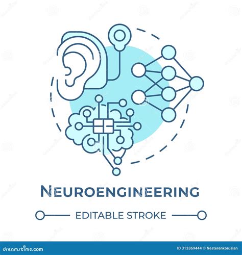 Neuroengineering Soft Blue Concept Icon Stock Vector Illustration Of Neuromodulation Symbol