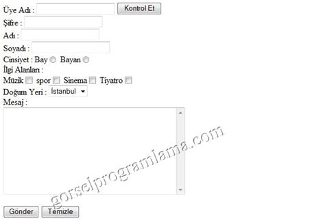 Gorsel Programlama Form Oluşturma Html Web Tasarımı Ve Programlama Ders 6