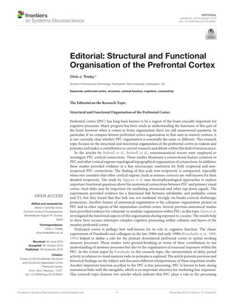 Pdf Editorial Structural And Functional Organisation Of The