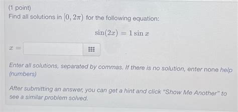 Solved Find all solutions in π for the following Chegg com