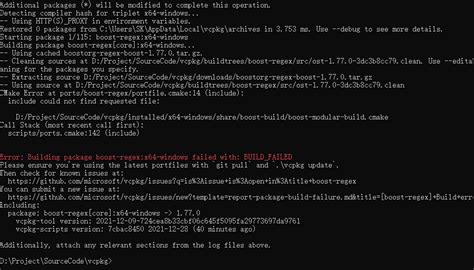 Boost Regex Build Failure Issue Microsoft Vcpkg Github