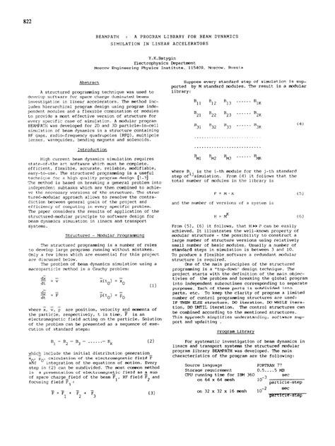 Pdf Beampath A Program Library For Beam Dynamics Simulation In