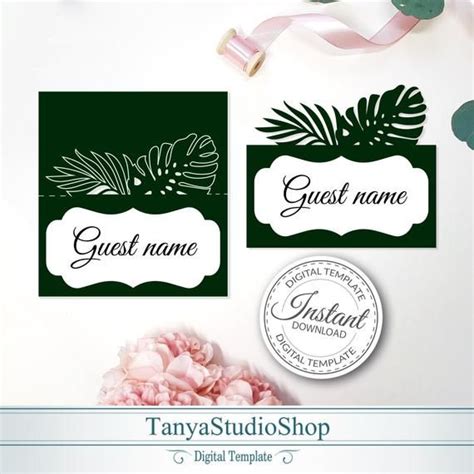 Party Gifting PDF Escort Card Template Instant Download 008 Silhouette Eps Place Card Template