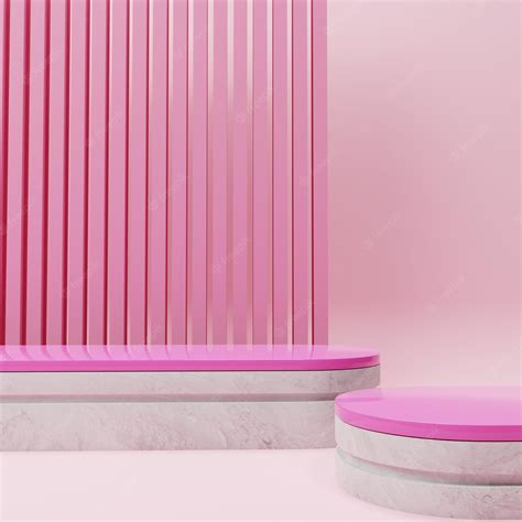 Premium Photo 3d Render Pink Podium Display