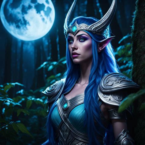 Portrait Moonlight Tyrande Priestess Of The Moon Night Elf