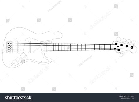 Drawing Bass 5 String Isolated Stock Illustration 1129526837 Shutterstock