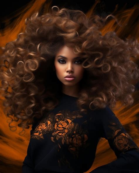 Curly Haired Girl Posing For Camera Premium Ai Generated Image