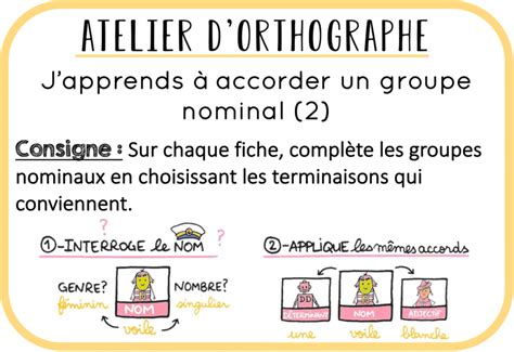 Ateliers Autonomes Orthographe Laccord Dans Le Groupe Nominal