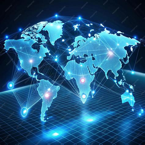 3d Search Engine Interface Projecting A Holographic World Map With Data