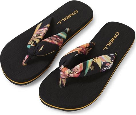 Oneill Ditsy Sun Sandals Teenslippers Met Bloemenprint Zwart Roze Meisjes Textiel 36 Schoenen Nl
