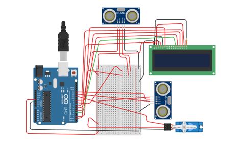 Circuit Design Garbage Monitoring System Tinkercad