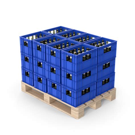 Plastic Blue Crates With Beer Bottles On Pallet Png Images And Psds For Download Pixelsquid