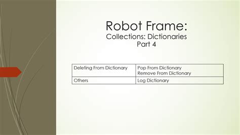 Robot Framework Collections Dictionary Part 4 Youtube