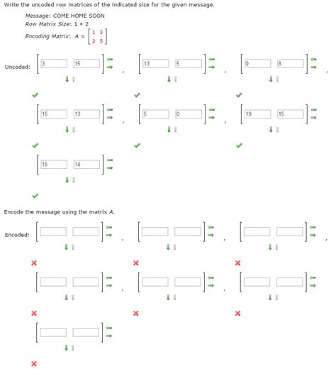 Solved Write The Uncoded Row Matrices Of The Indicated Size
