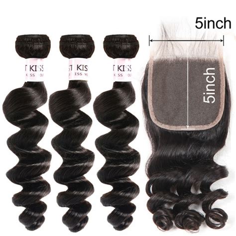 Brazilian Loose Wave Bundles With Closure West Kiss Hair