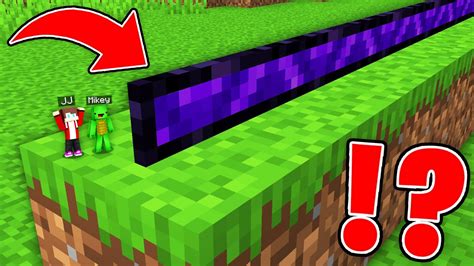 Jj And Mikey Build The Smallest Longest Nether Portal In Minecraft Maizen Youtube