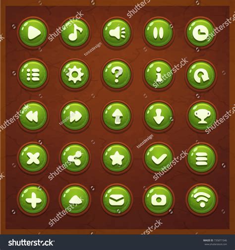 Game Ui Set Buttons Interface Screen Stock Vector Royalty Free