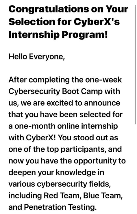 🌟 Excited To Announce My Cyberx Internship 🌟 Im Honored To Be Selected For Cyberxs