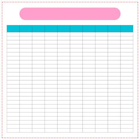 printable blank 2 column table