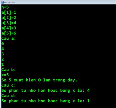 Viết Chương Trình Nhập Vào Một Dãy Số Nguyên Có N Phần Tử A Sắp Xếp Dãy Theo Thứ Tự Tăng Dần