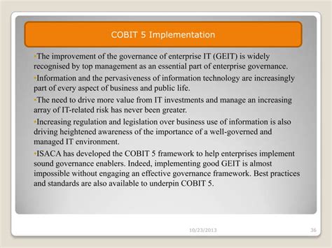Cobit 5 Business Framework Governance And Management Of Enterprise It Pptx It And Internet