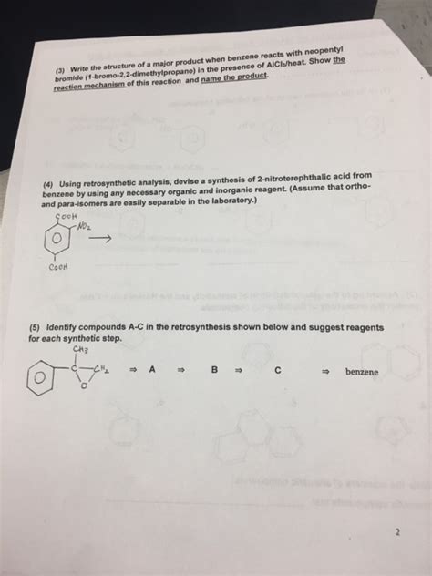Solved Write The Structure Of A Major Product When Benzene