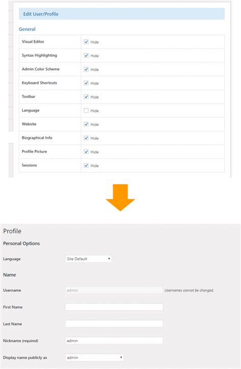 Admin User Edit My Wp Customize