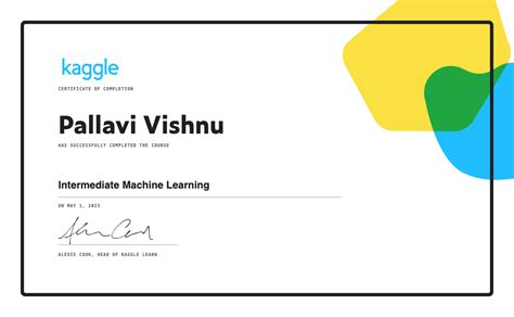 Pallavi Vishnu Completed The Intermediate Machine Learning Course On