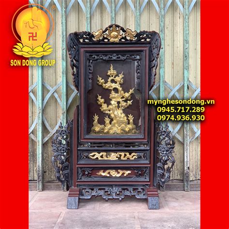 Giá Gương Thờ Gia Tiên Sơn Giả Cổ Mggt04 Mỹ Nghệ Sơn Đồng
