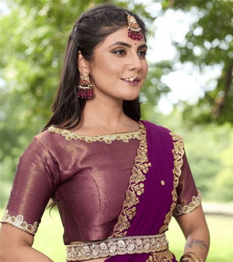 Ladies Purple Cream Silk Half Saree At ₹ 1799piece हाफ साड़ी In