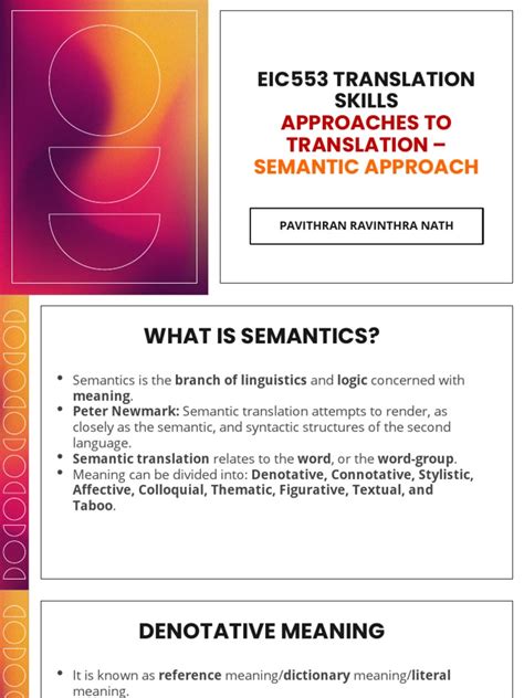 Week 4a Approaches To Translation Semantic Approach Pdf Translations Indonesian Language